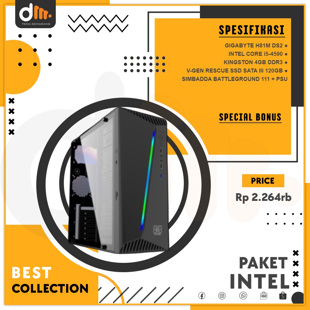 Jual KOMPUTER RAKITAN OFFICE INTEL I5 4590 | RAM 4GB | SSD 120GB | KANTOR | SEKOLAH | ADMIN ...