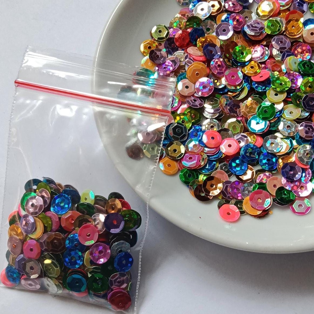 Jual payet manik manik piring ramboci manik piring lubang tembus jahit ...