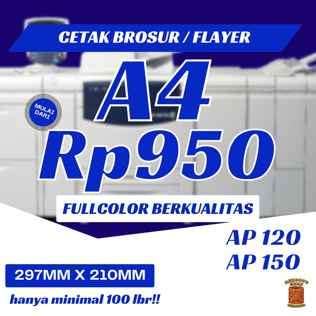 Jual CETAK BROSUR FLYER A4 TERMURAH 1 MUKA 2 MUKA AP 150 120 GR KUALITAS DIJAMIN | Shopee Indonesia