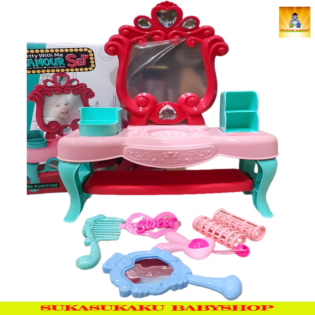 Jual Mainan Anak Meja Rias Glamour Set PR 17683 Perempuan Musik & Lampu ...