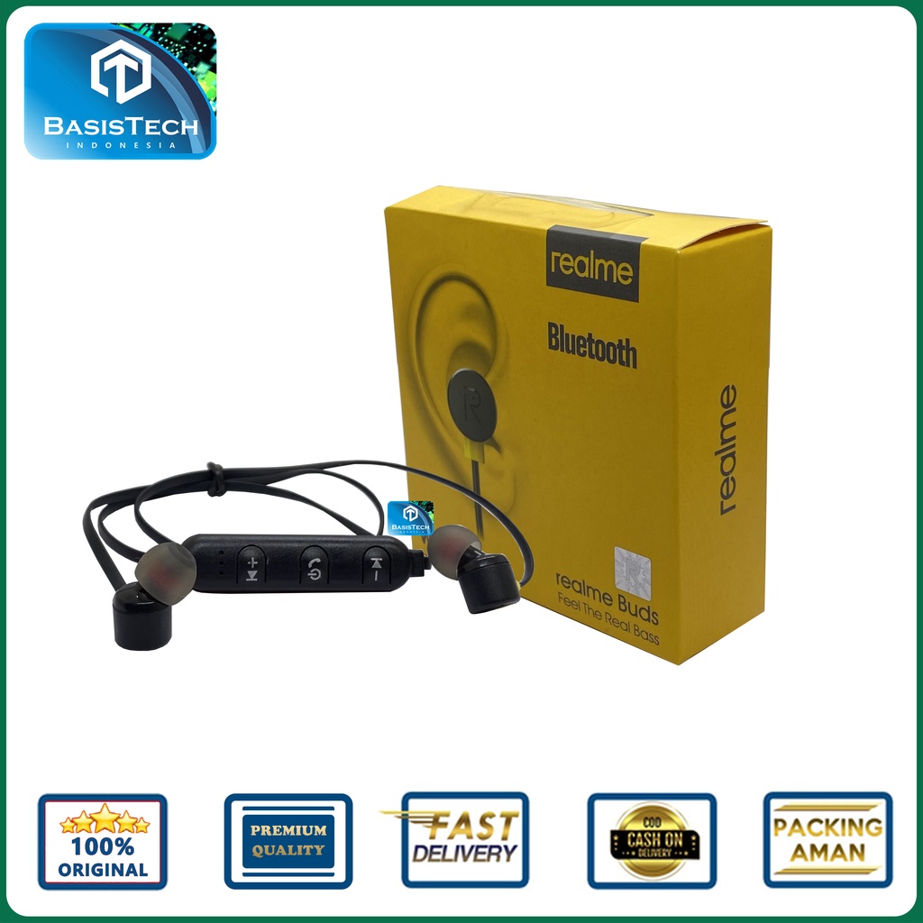 Jual HEADSET BLUETOOTH REALME BUDS FEEL THE REAL BASS RMA101 | Shopee ...