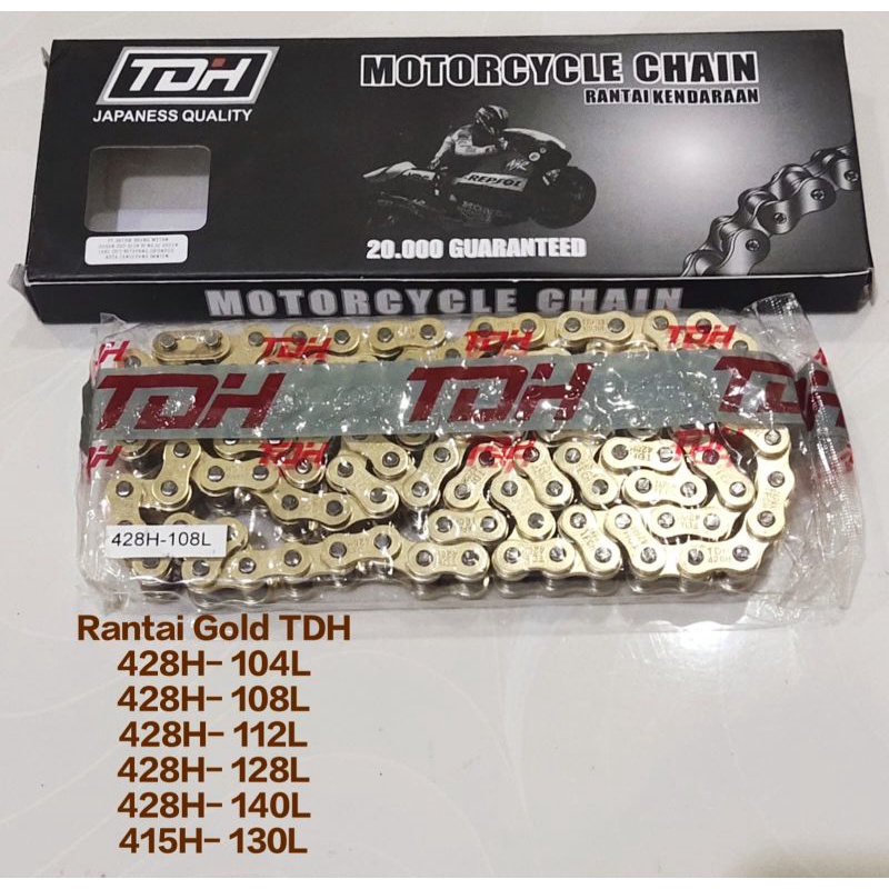 Jual RANTAI GOLD MOTOR TDH ukuran 428H - 104L 108L 112L 110L 128L 140L | Shopee Indonesia