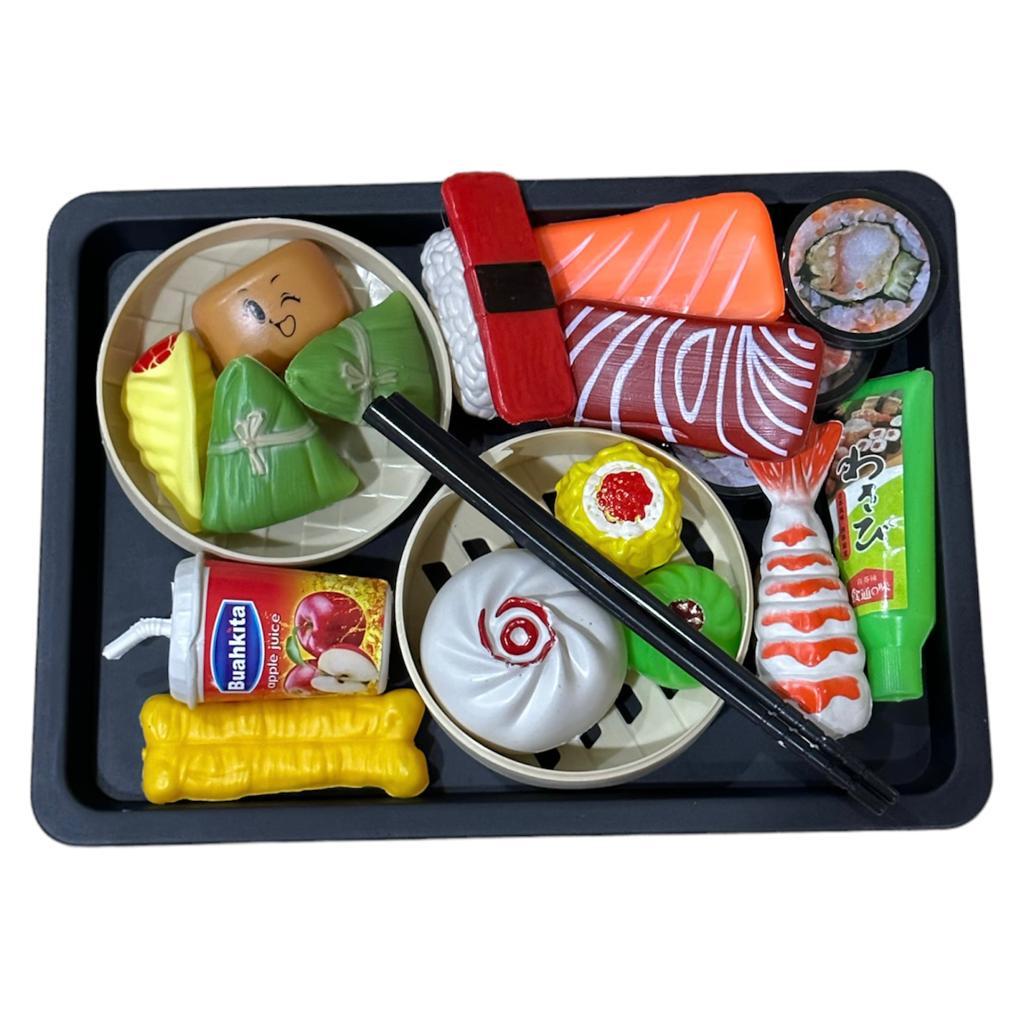 Jual Mainan anak nampan dimsum sushi set kitchen jepang SS1592 | Shopee ...