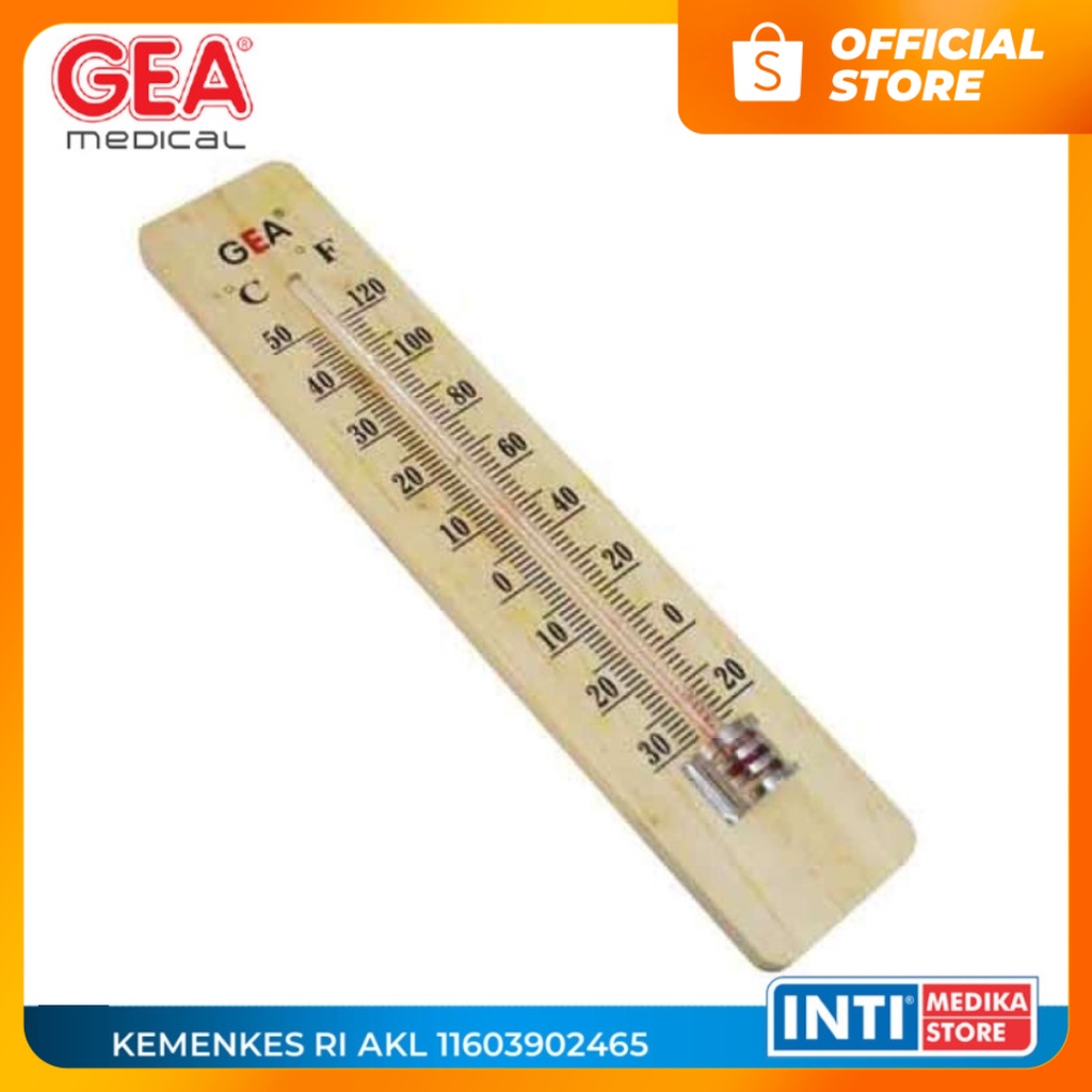 Jual GEA - Thermometer Dinding Kayu S-092 | Termometer Suhu Ruangan ...