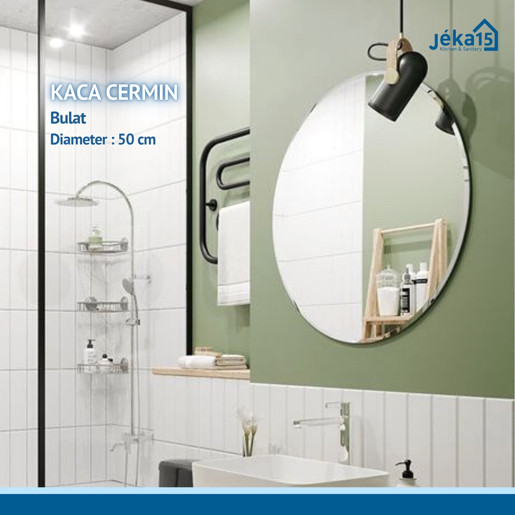 Jual Kaca Cermin Kamar Mandi Bulat Bevel Asahi 5mm | Shopee Indonesia