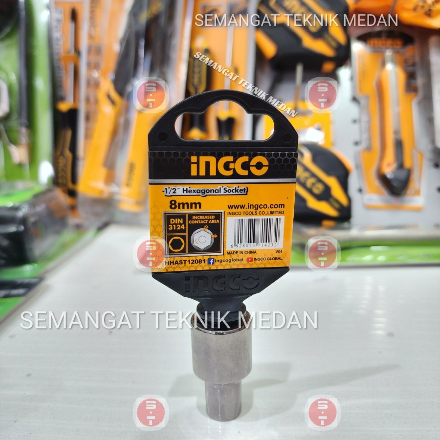 Jual MATA KUNCI SOCK SOCKET SOK SOKET 8mm 8 mm 1/2" 6PT INGCO HHAST12081 | Shopee Indonesia