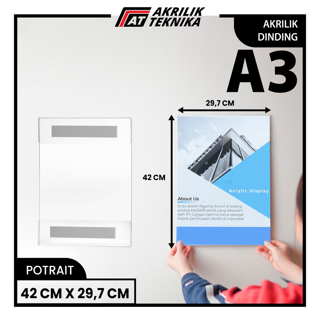 Jual Akrilik Tempat Brosur Tempel Sign Holder Qris Barcode Menu Wall ...