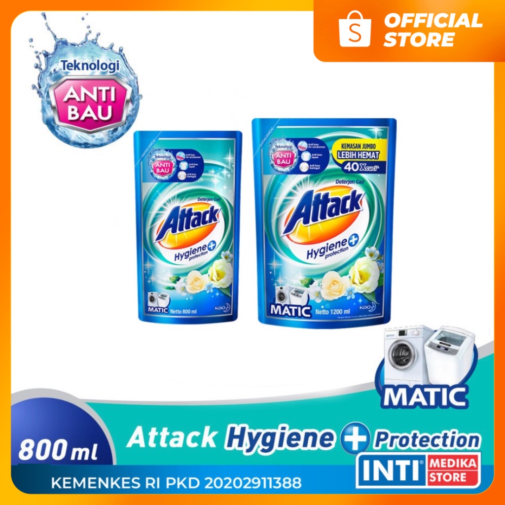 Jual ATTACK - HYGIENE PLUS Liquid Detergen | Deterjen Cair Baju Konsentrat | Shopee Indonesia