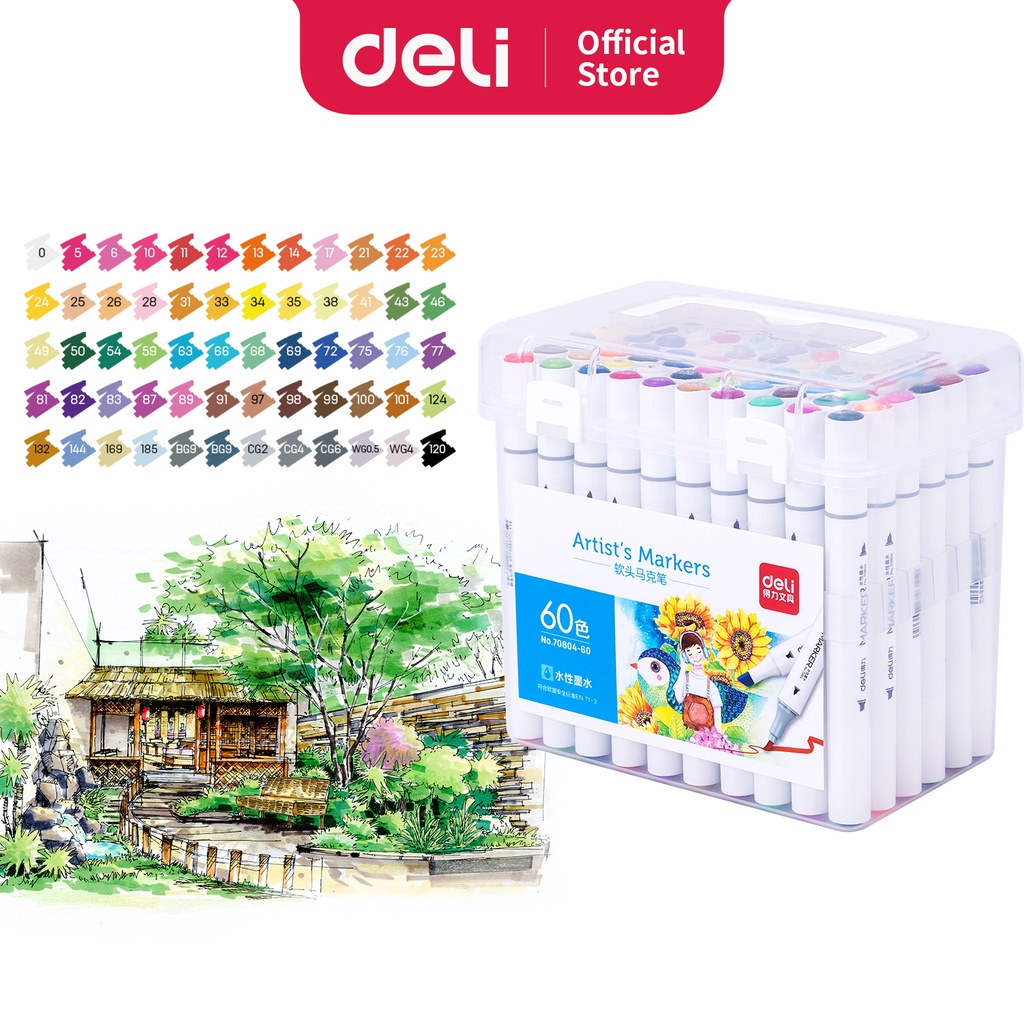 Jual Deli marker color Water based - Spidol Double Nib (Brush dan ...