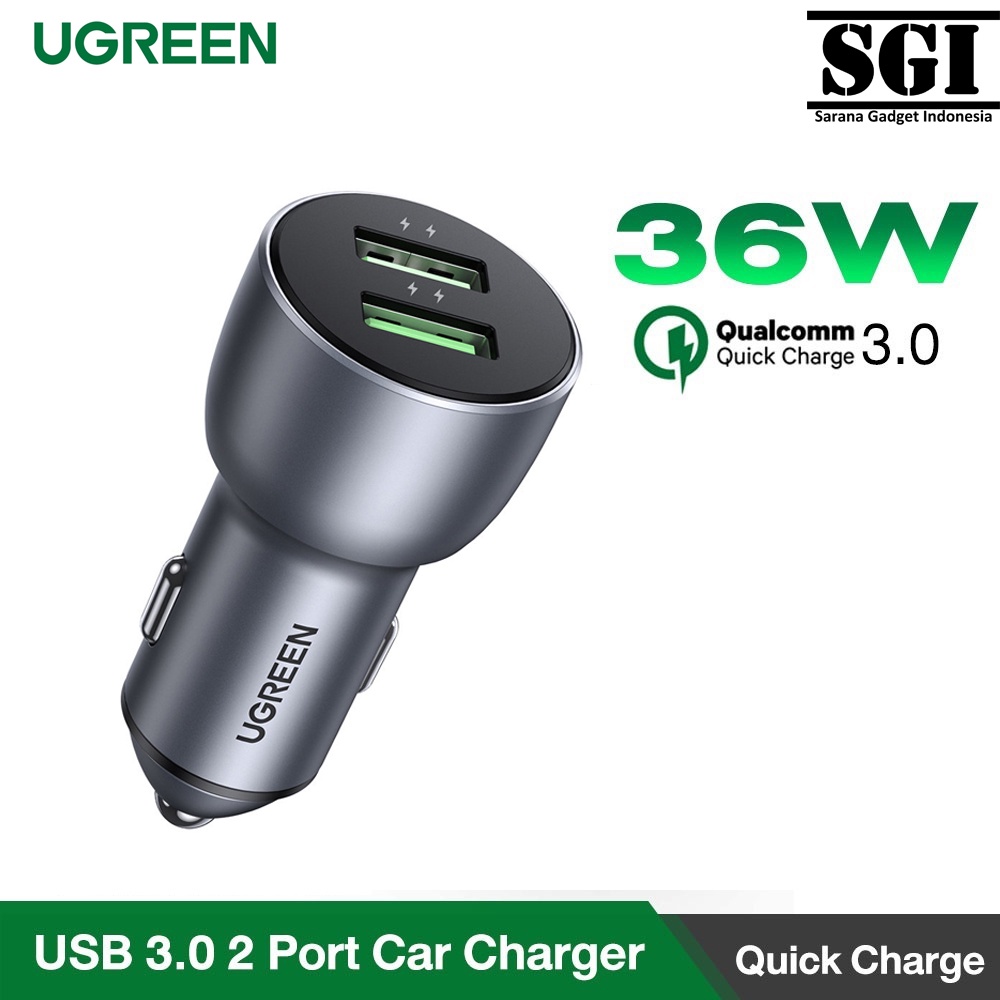 Jual UGREEN ORIGINAL Car Charger Fast Charging 36W Dual USB Output ...