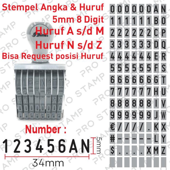 Jual Stempel Kombinasi Angka Dan Huruf Ukuran 5Mm | Shopee Indonesia