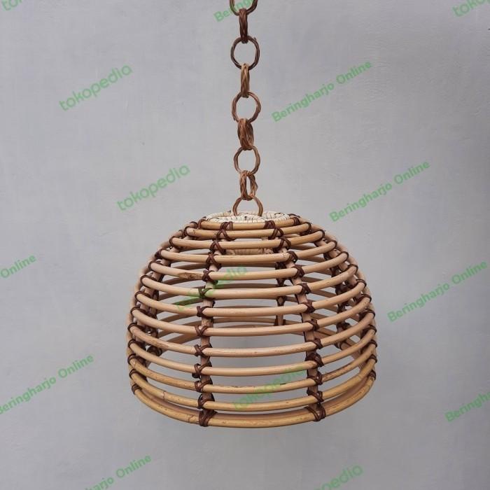 Jual Kap Lampu Gantung Plafon Rotan | Rattan Hanging Lamp Cover | Kap ...