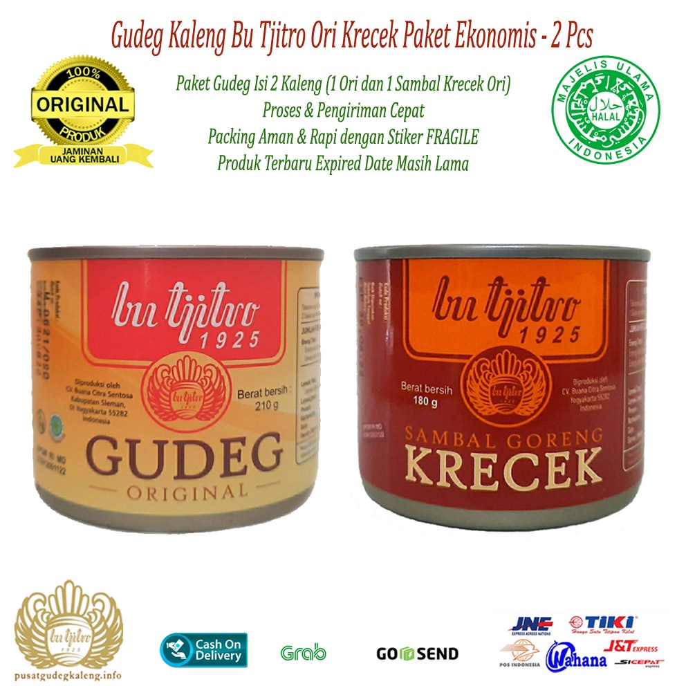 Jual Gudeg Kaleng Bu Tjitro Komplet Original Krecek Paket Ekonomis ...