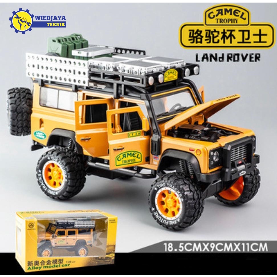 Jual DIECAST MOBIL LAND ROVER CAMEL TROPHY 1:28 BODY BESI MINIATUR ...