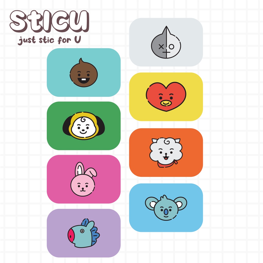 Jual BT21 SERIES STICKER PACK V2 - STIKER HELM CASE HP LAPTOP TUMBLER ...