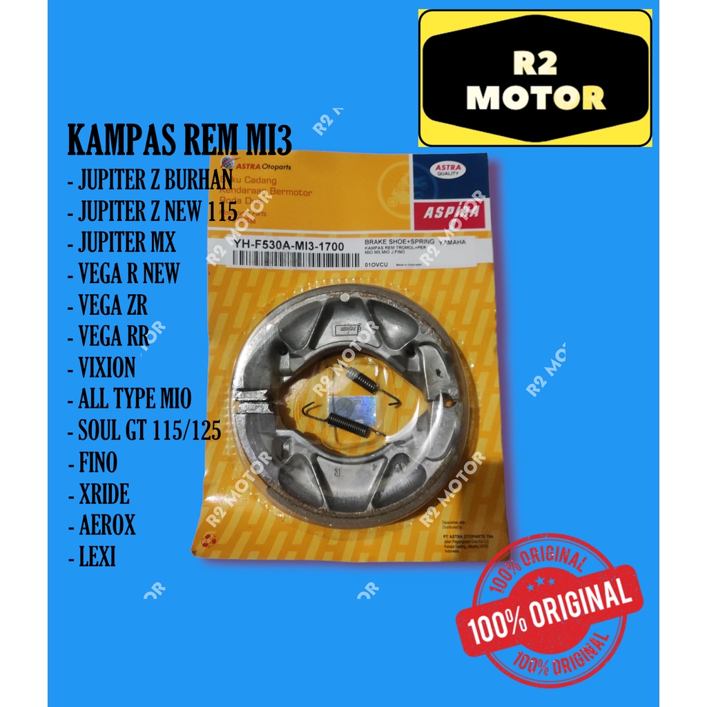 Jual KAMPAS REM TROMOL BELAKANG PLUS PER MI3 MIO M3 J SMILE JUPITER Z ...