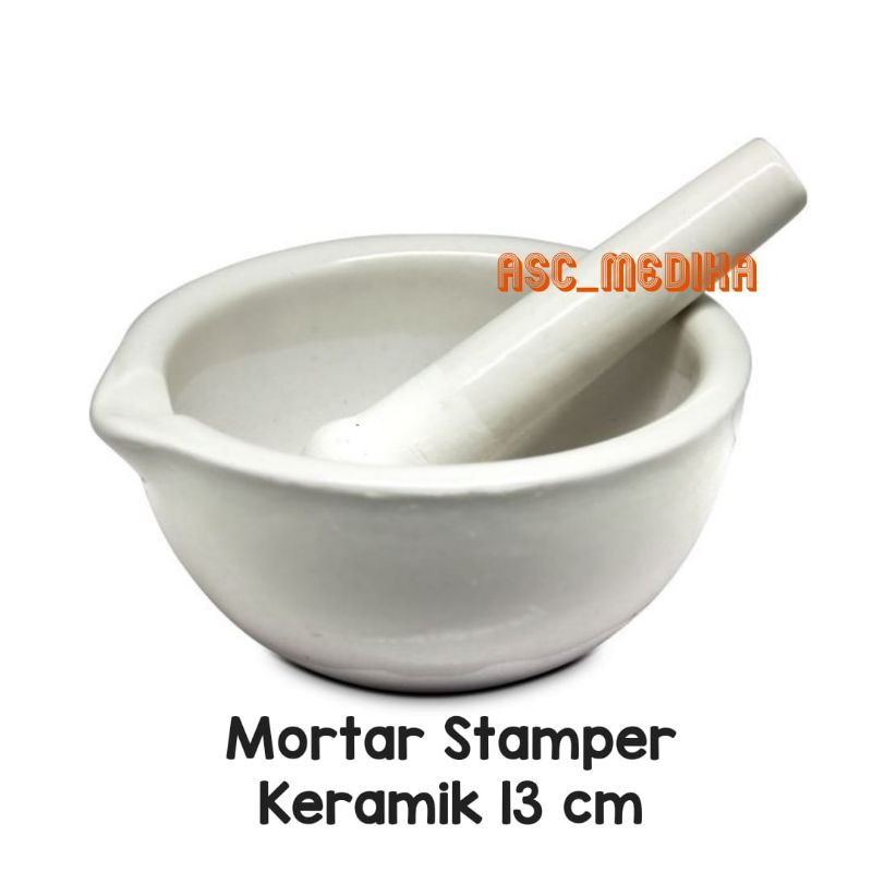 Jual Mortar Alat Penumbuk Obat 13cm Keramik / Mortir Alat Penggerus ...