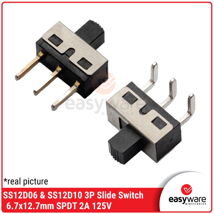 Jual SS12D10 Slide Switch 3P Lurus SS12D06 3P Saklar Geser SPDT 6.7x12.7mm | Shopee Indonesia