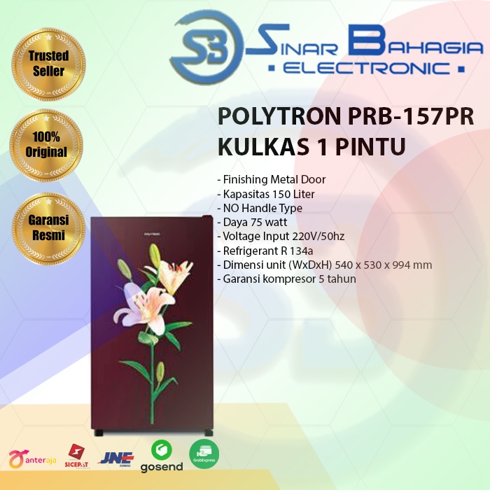 Jual POLYTRON PRB-157PR KULKAS 1 PINTU (NEW) (KHUSUS BANDUNG) | Shopee ...