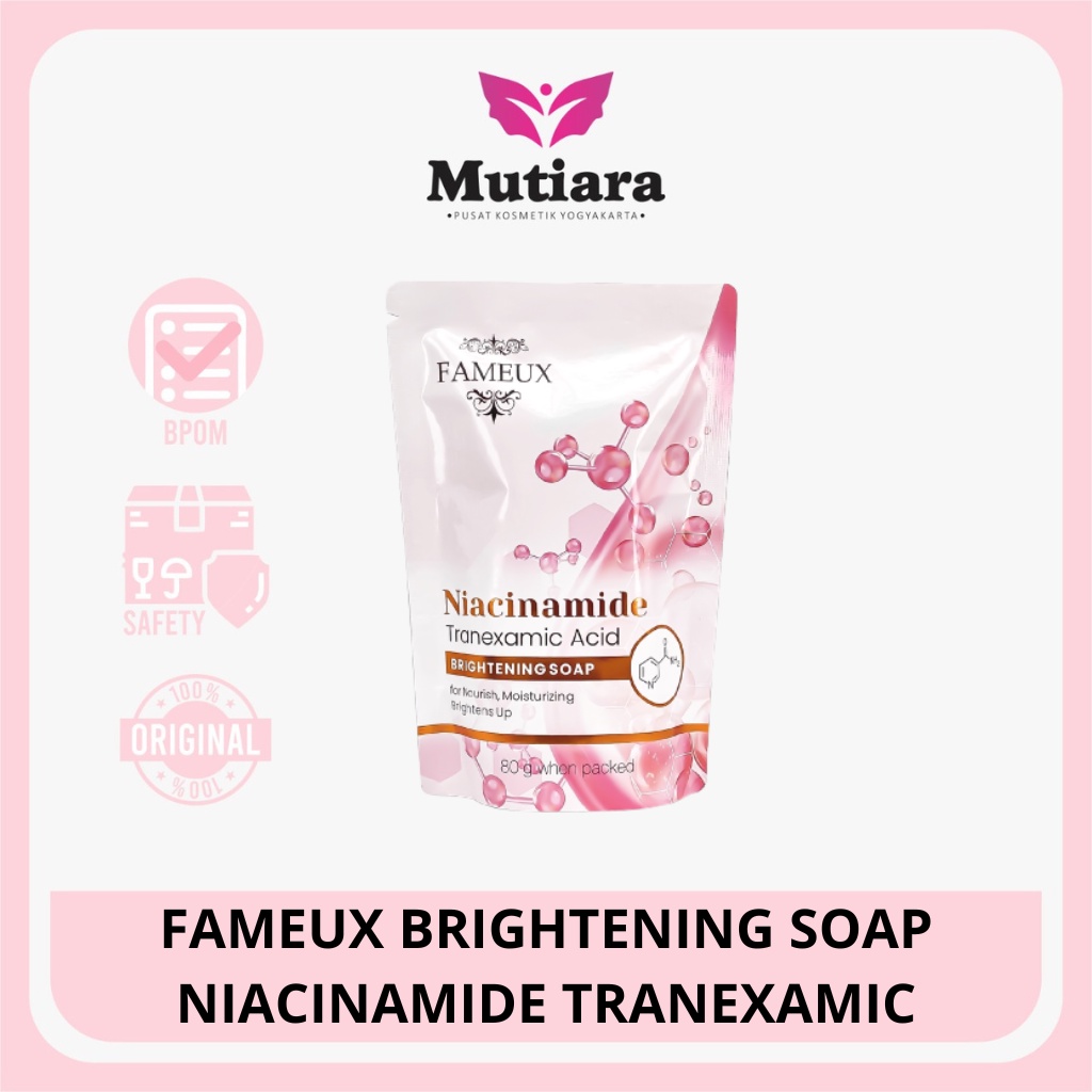 Jual FAMEUX BRIGHTENING SOAP NIACINAMIDE TRANEXAMIC 80GR | Shopee Indonesia