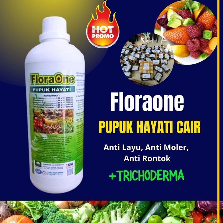 Jual FLORA One Pupuk Hayati Trichoderma Cair, Fungisida Hayati Cegah Busuk Akar Buah Daun Bunga ...