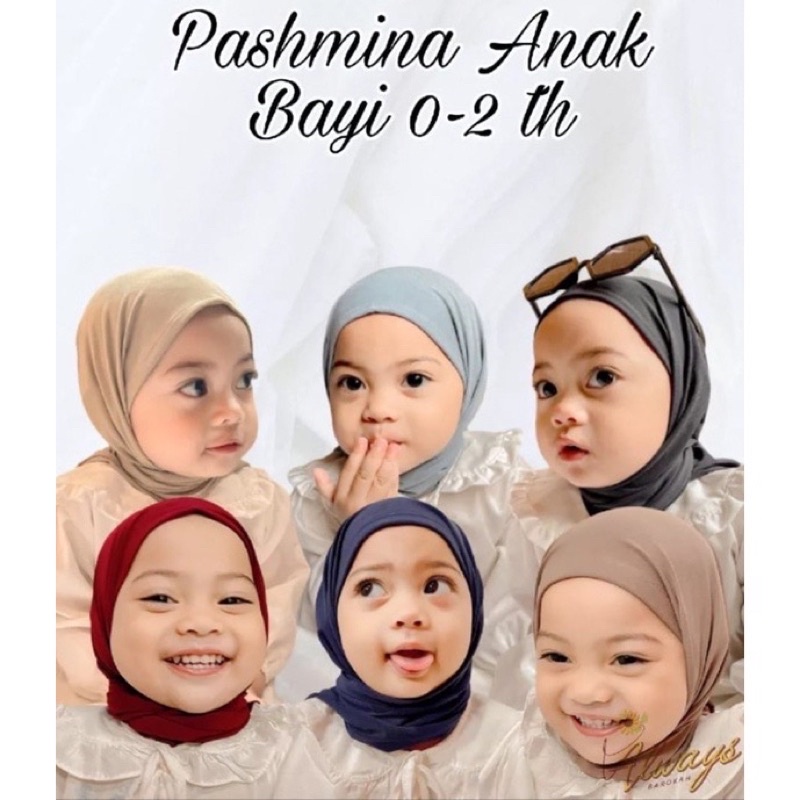 Jual Pashmina hijab anak instant bahan jersey bayi usia 0-2 tahun ...