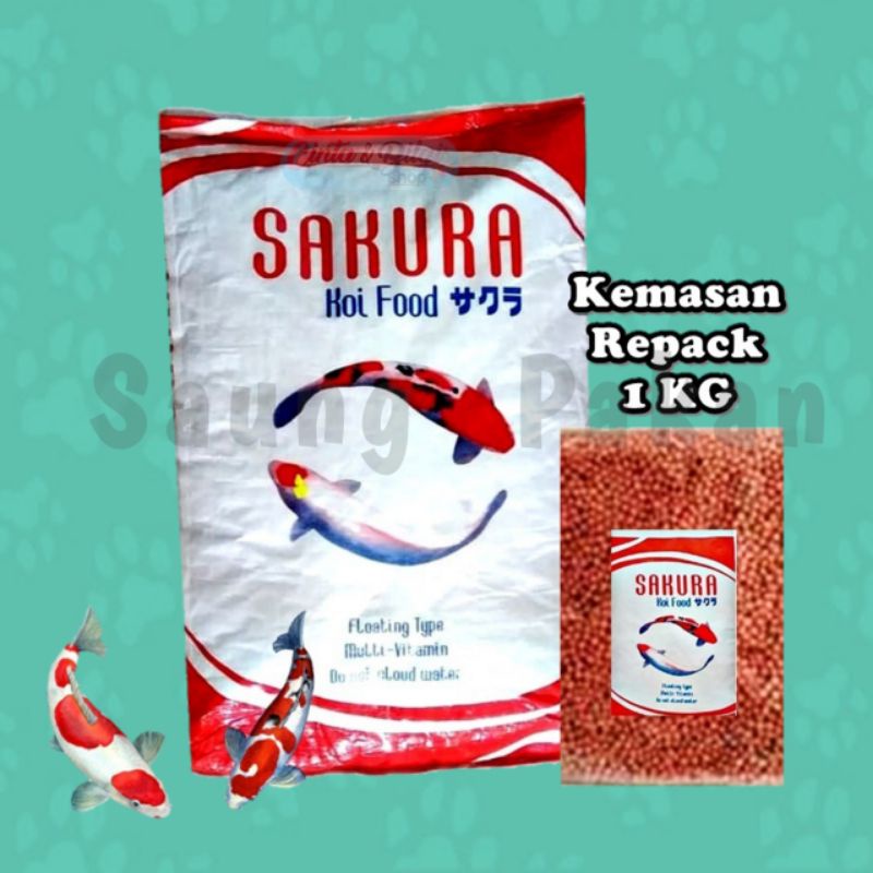 Jual Pelet ikan Sakura Koi Food 2mm & 5mm repack 1kg | Shopee Indonesia