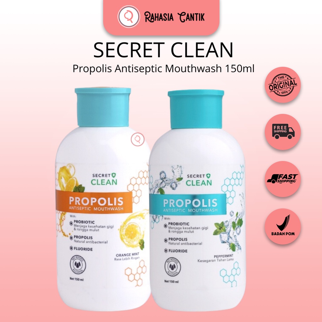 Jual SECRET CLEAN | Propolis Antiseptic Mouthwash 150ml | Shopee Indonesia