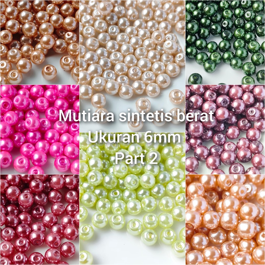 Jual mutiara sintetis/mutiara berat/manik/lubang tembus/mote/mutsin ...