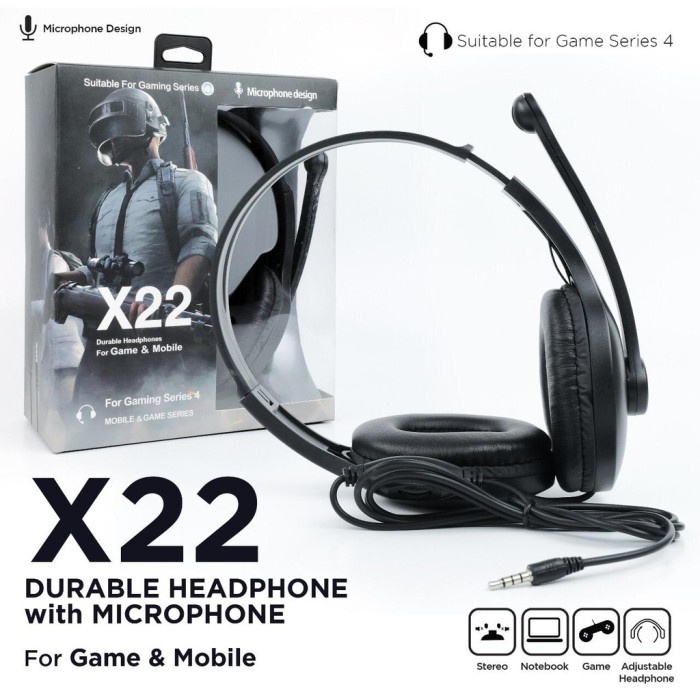 Jual Handset Gaming X22 wired mic Stereo Bass Hp Computer Laptop ...