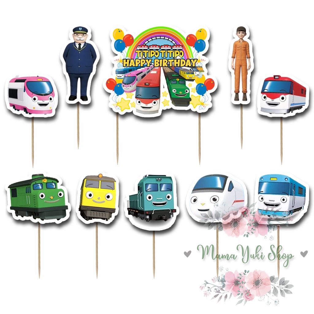 Jual Topper Cake Hiasan Kue Ulang Tahun Anak motif TITIPO TITIPO TRAIN ...