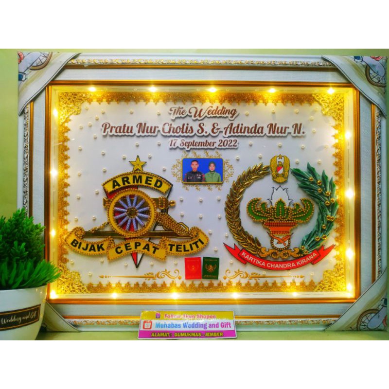 Jual Mahar Pernikahan Logo Armed / Mahar TNI / Bingkai Mahar Abdi ...