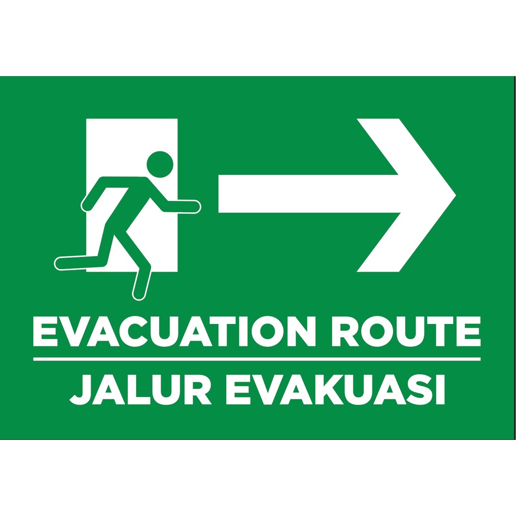 Jual Sticker Evacuation Route / Jalur Evakuasi | Shopee Indonesia