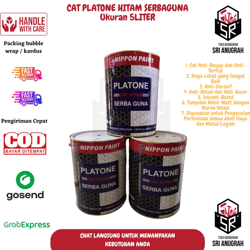 Jual Nippon Paint Platone Cat Hitam Serbaguna | Shopee Indonesia