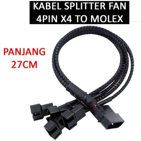 Jual FAN HUB PWM or Power Molex to Splitter FAN Kabel Nylon Braided ...
