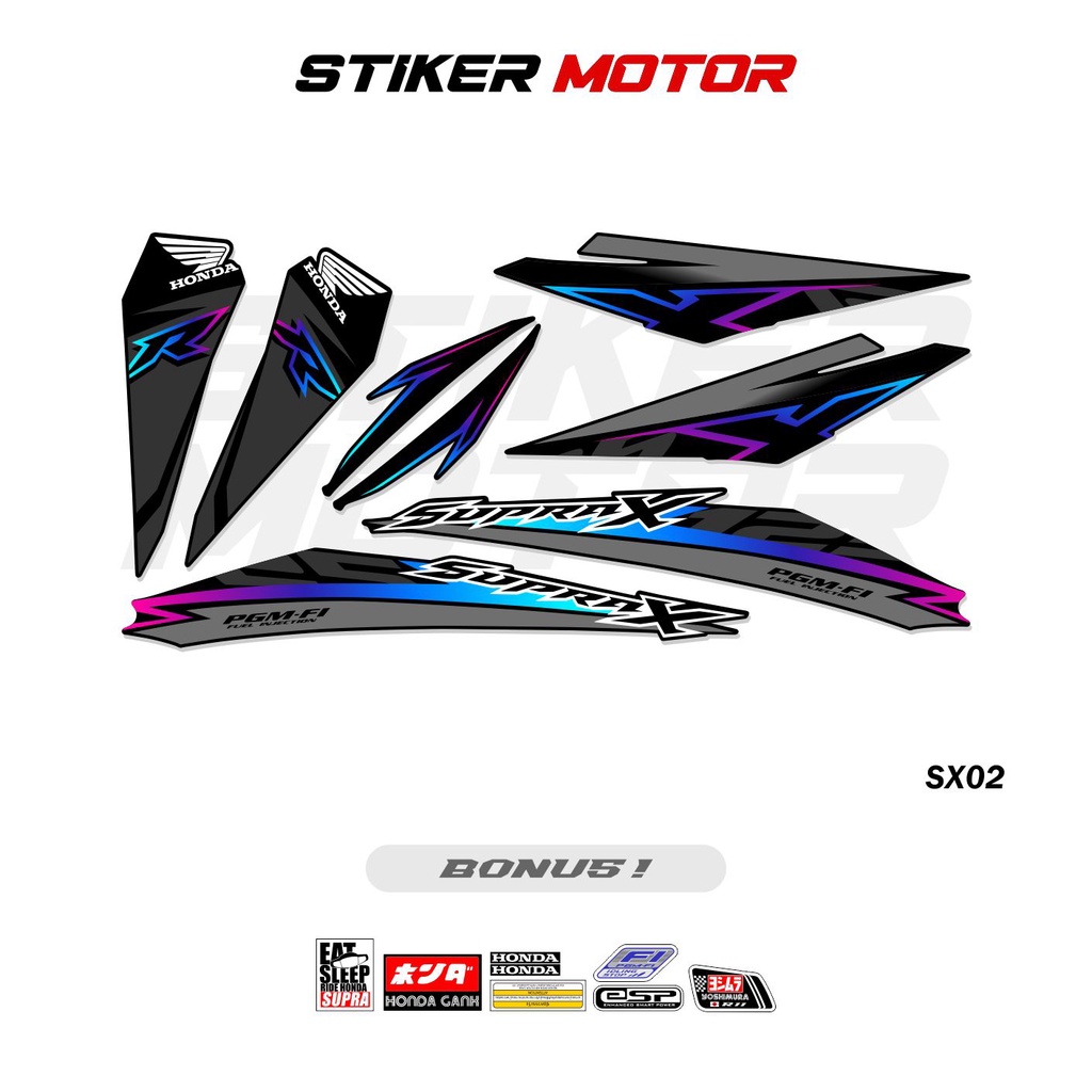 Jual SP02 STRIPING STIKER STICKER SUPRA X 125 FI INJEKSI GRAPHIC RACING ...