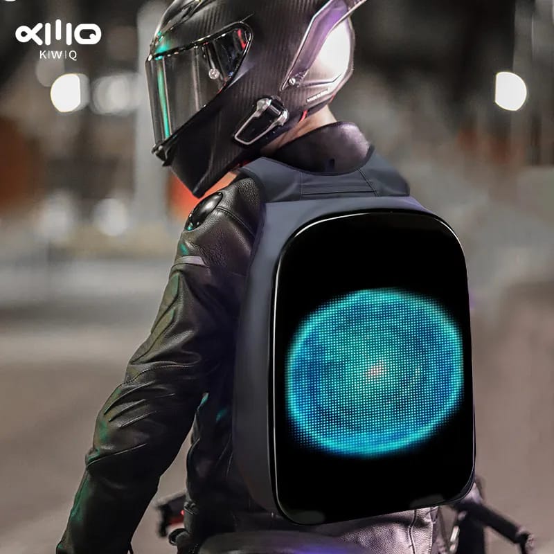 Jual Tas led KWQ full LED MIRROR tas ransel sepeda motor hardshell ...