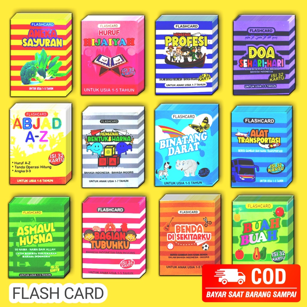 Jual Flash Card // Flashcard // Mainan Edukasi Kartu Pintar A99nak Balita / Binatang Darat ...
