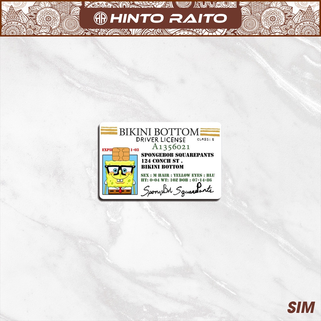 Jual Stiker Kartu ATM Spongebob SIM - Sticker Skin Card Vinyl Emoney ...