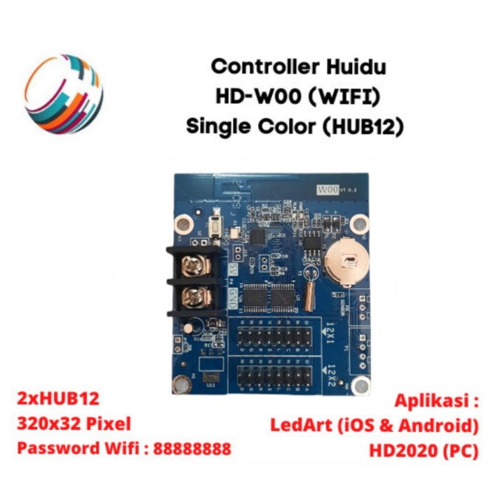 Jual Kontroler running teks p10 single color- Kontroler Huidu hd w00 ...