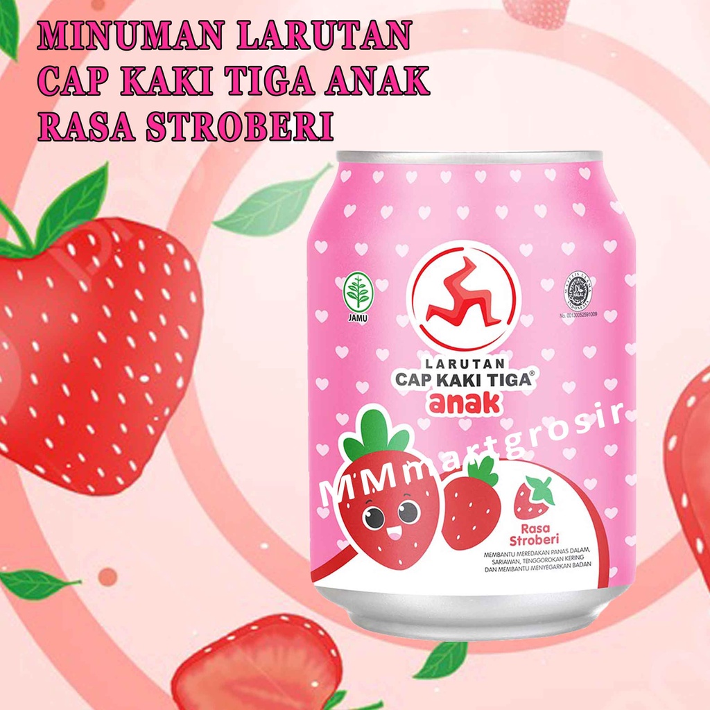 Jual Minuman Larutan/ Cap Kaki Tiga Anak/ Rasa Strawberry/ 250ml | Shopee Indonesia