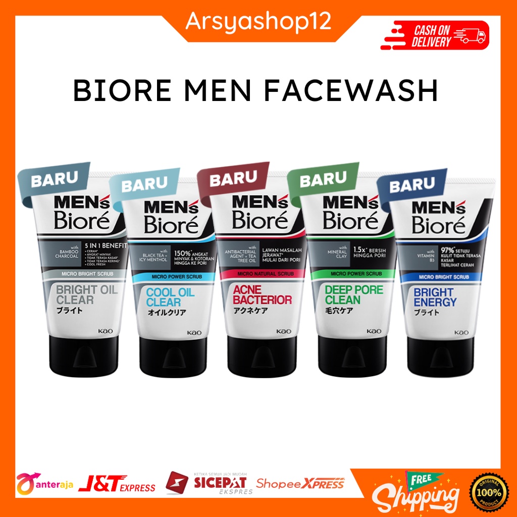 Jual MEN'S BIORE FACIAL WASH 100 ML 100% ORIGINAL BPOM SABUN CUCI MUKA ...