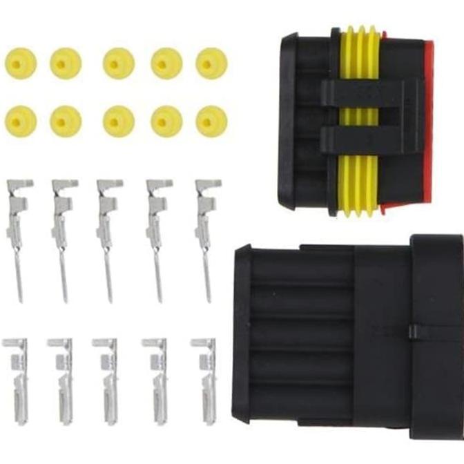 Jual 5 Pin way Wire AMP Waterproof Connector Kabel Terminal Konektor ...