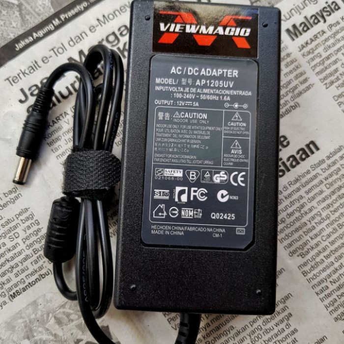 Jual AC-DC Adaptor JSJ 12V 5A Model : JSJ120500 Input : 100-240Vac ...
