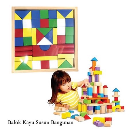 Jual Mainan Edukasi Balok Susun Kayu / Puzzle Wooden Color Block ...