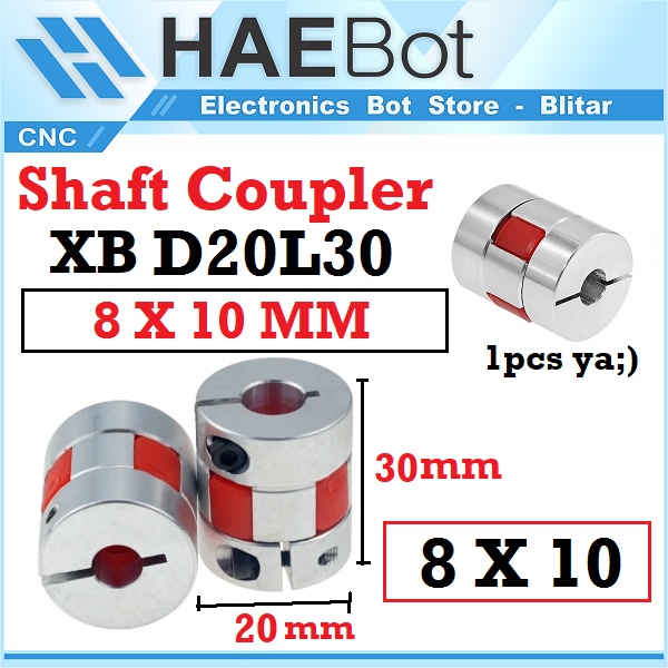 Jual [HAEBOT] Shaft Flexible Coupler XB 8x10mm 8 x 10 D20 L30 CNC ...