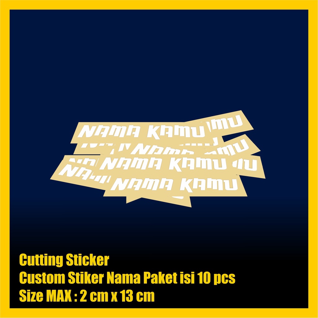 Jual Sticker Cutting Nama Tulisan Bebas Custom Desain Stiker Cuting ...