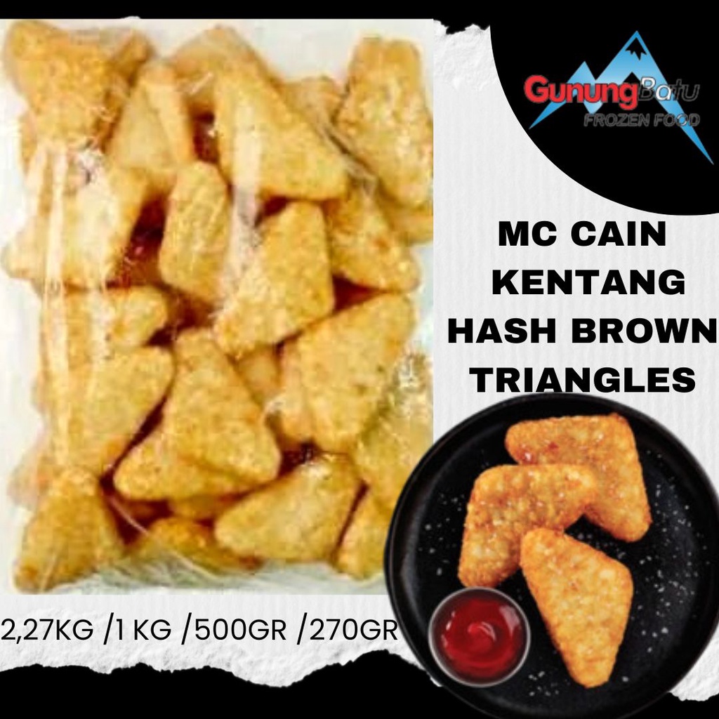 Jual MC CAIN KENTANG HASH BROWN TRIANGLES VARIANS (2,27KG/1KG/500GR ...