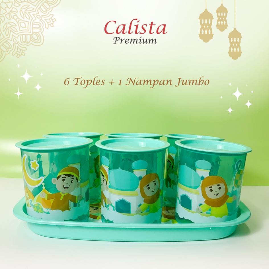 Jual Toples calista set 6.pcs + nampan/ toples lebaran toples kue ...