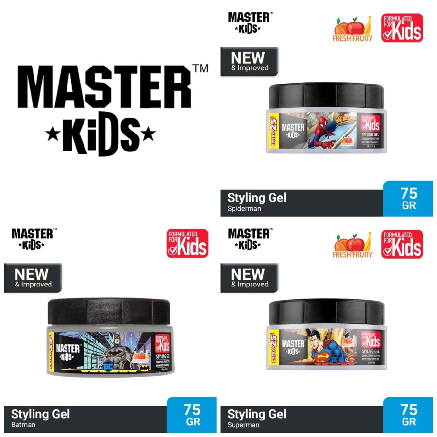 Jual MASTER KIDS Hair Styling Gel Superhero Gel Rambut Anak 75 gr ...